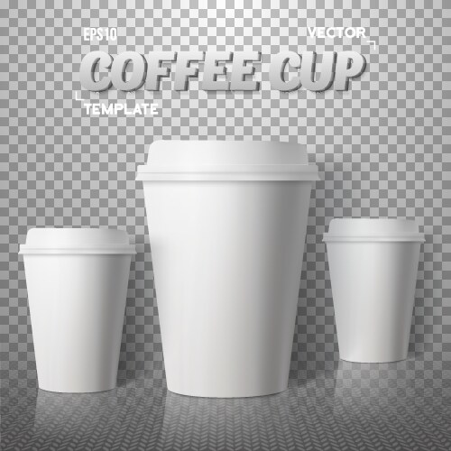 Realistic plastic cups mockup set Royalty Free Vector Image