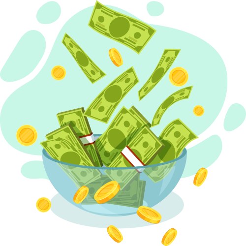 Cartoon savings value growth money profit Vector Image