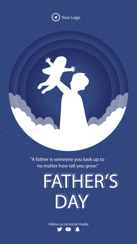 Happy fathers day portrait template Royalty Free Vector