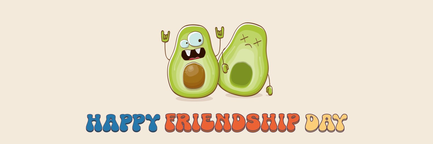 Happy friendship day cartoon comic horizontal Vector Image