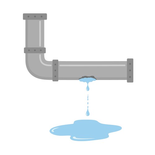 Pipe with water drops leaking broken sewer Vector Image
