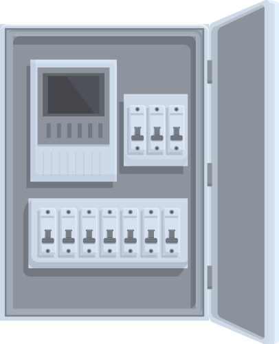 Electrical switchboard with circuit breakers Vector Image