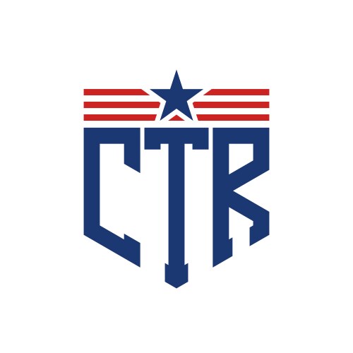 Patriotic hsr logo with star and american flag Vector Image