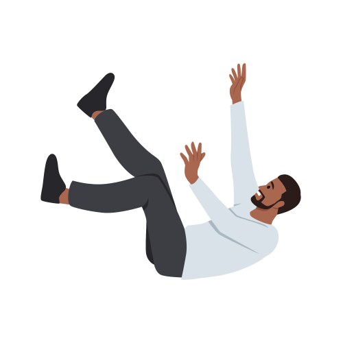 Man falling into open manhole sketch Royalty Free Vector