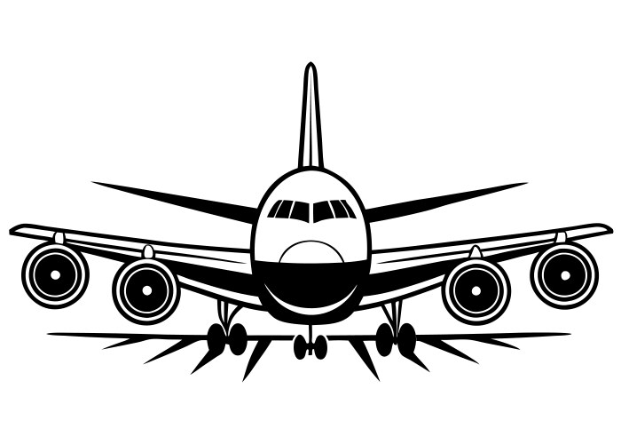 Airplane Clipart Black And White