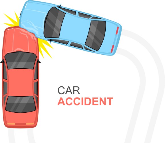 Car Crash - Top View Royalty Free Vector Image