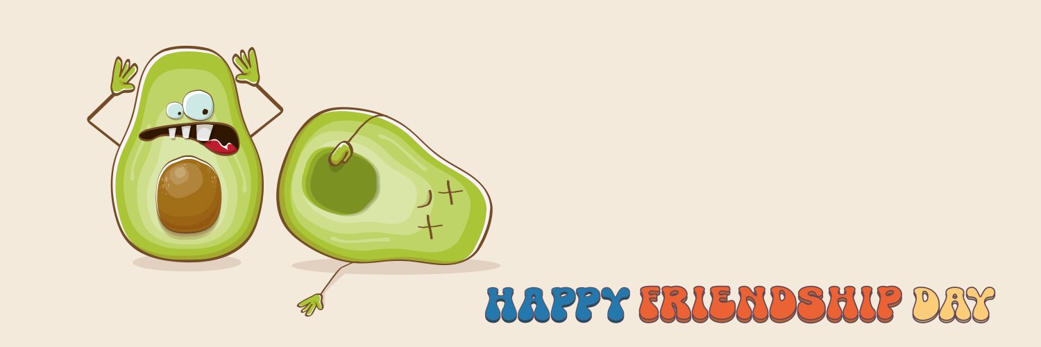 Happy friendship day cartoon comic horizontal Vector Image