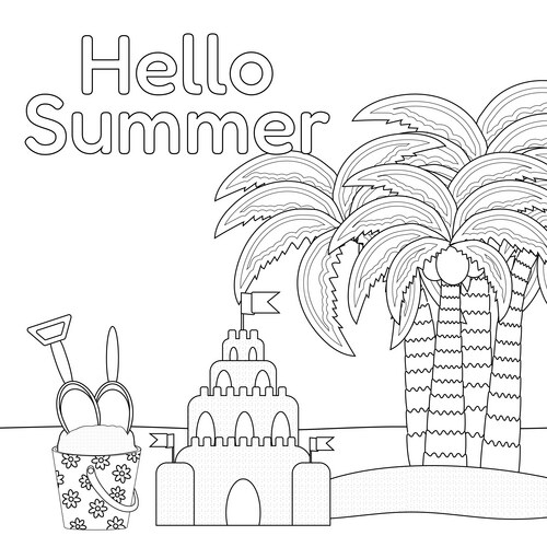 Summer sun coloring page for kids Royalty Free Vector Image