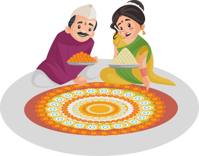 Indian marathi man cartoon Royalty Free Vector Image