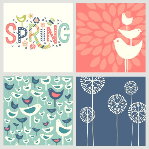 Seamless mid century modern spring pattern Vector Image
