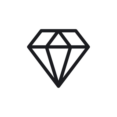 Diamond icon set value gem symbol crystal Vector Image