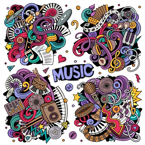 Colorful doodle background Royalty Free Vector Image