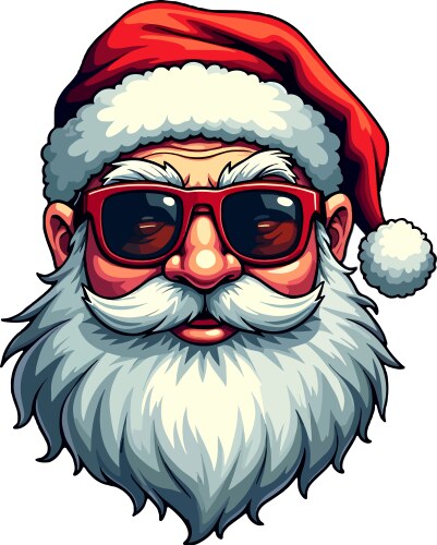 Santa close smile face Royalty Free Vector Image