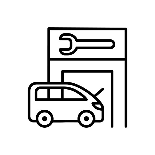 Car maintenance icon in thin line style graphic Vector Image