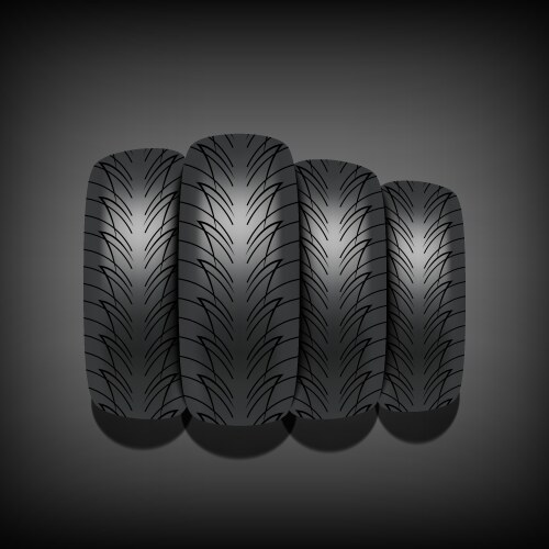 Car tires realistic design isolated on white Vector Image