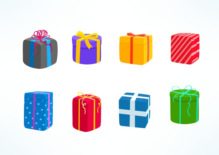 Gift present boxes christmas or birthday giftbox Vector Image