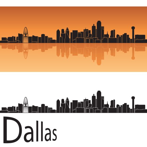 Dallas skyline hand drawn Royalty Free Vector Image