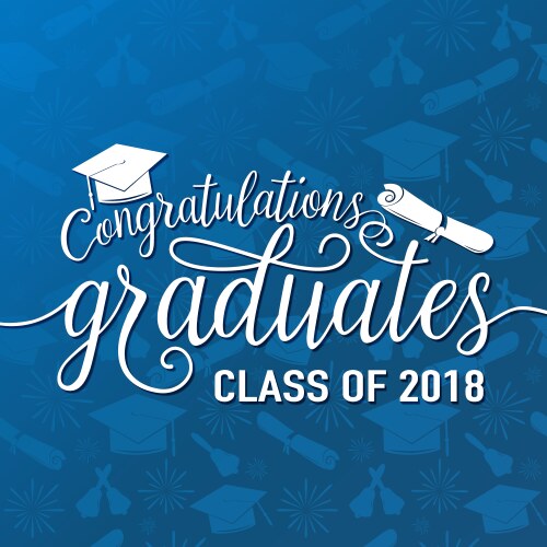 Graduation background class of 2018 with graduate Vector Image