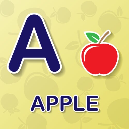 Apple cartoon cyrillic font cute russian alphabet Vector Image