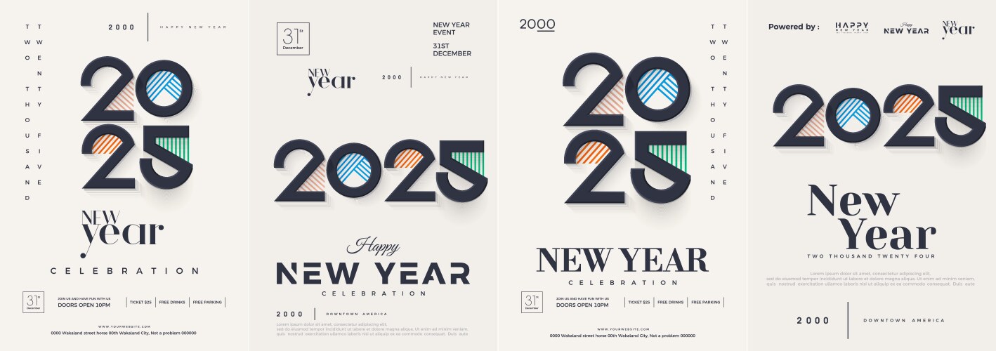 Modern and elegant design with white 2025 numbers Vector Image
