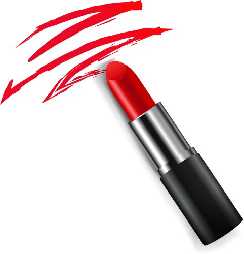 Bright red lipstick isolated on white background Vector Image