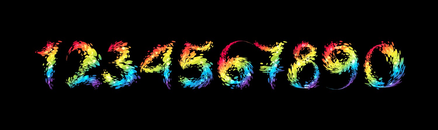Paint Splash Numbers Vector Images (over 1,300)