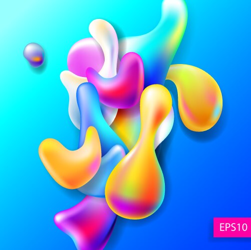 Abstract bright colorful plasma drops shapes Vector Image