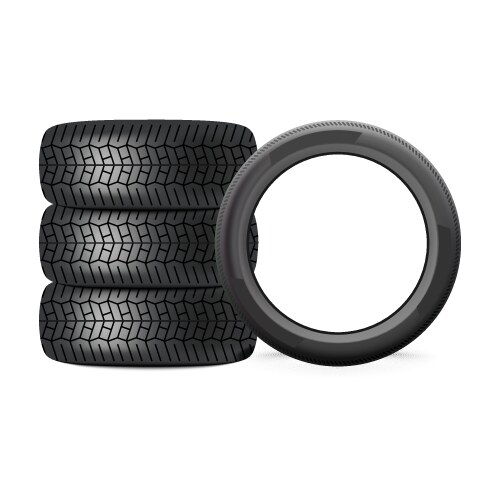 Car tires realistic design isolated on white Vector Image