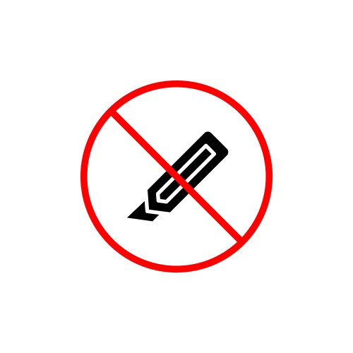 Do not cut sign icon set forbidden use of utility Vector Image