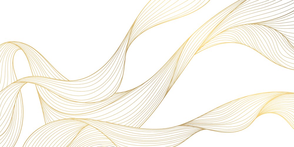 Gold line wave background abstract luxury Vector Image