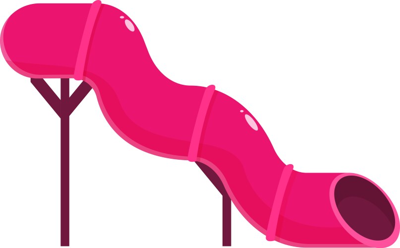 Green spiral slide standing on playground Vector Image