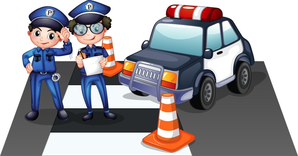 Policeman cartoon character template Royalty Free Vector