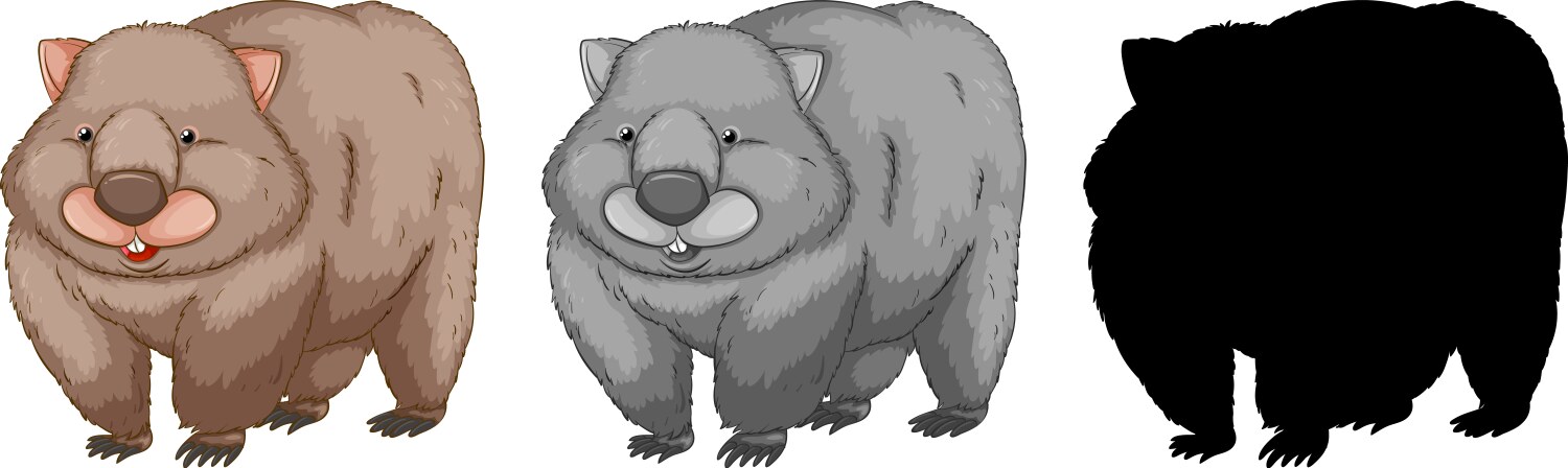 Cartoon of wombat isolated Royalty Free Vector Image