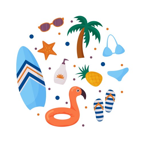 Summer activity clip art Royalty Free Vector Image