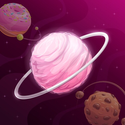 Beautiful sweet round planets candy world Vector Image