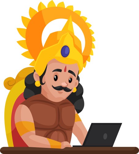 Arjuna puppets character Royalty Free Vector Image