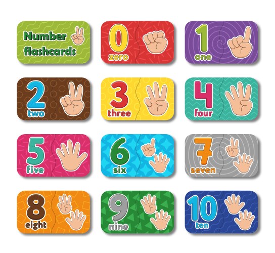 Children educational cards with numbers Royalty Free Vector