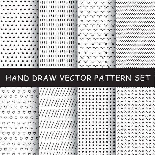 Hand drawn patterns set Royalty Free Vector Image