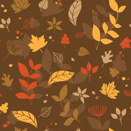Seamless background with autumn leaves Royalty Free Vector
