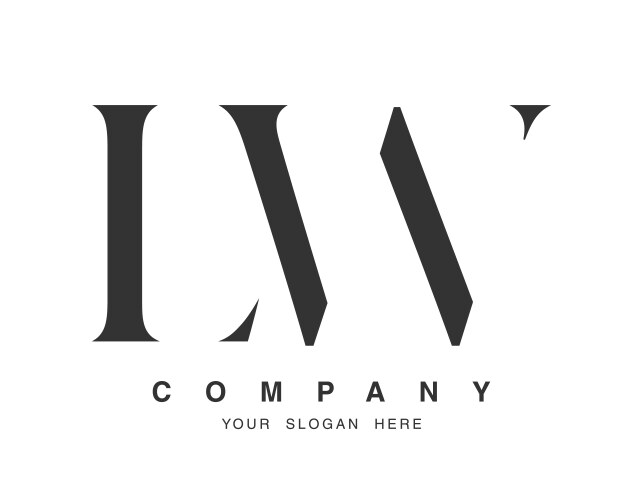 Lx logo design initial letter l and x serif font Vector Image