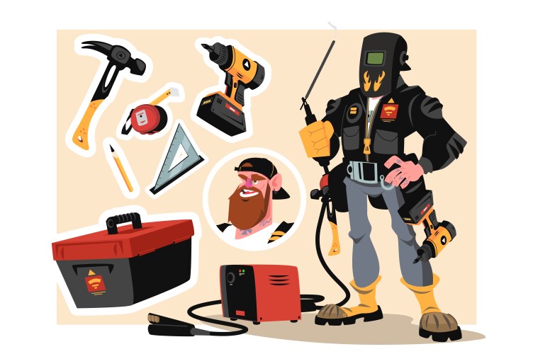 Cartoon Welder Vector Images (over 1,000)