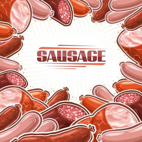 Sausage border Royalty Free Vector Image - VectorStock