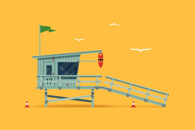 Life guard tower Royalty Free Vector Image - VectorStock