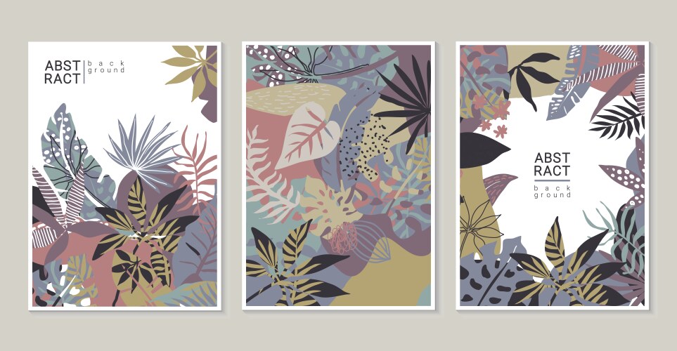 Collection creative cards with abstract Royalty Free Vector