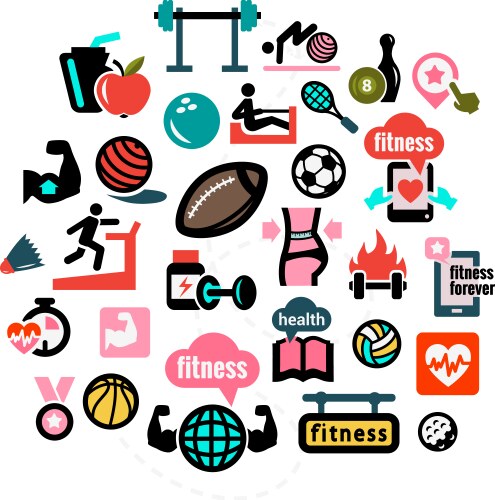 Health and longevity icons modern activity Vector Image