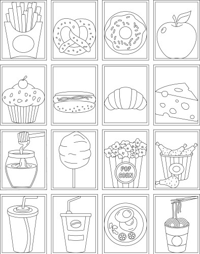 Pack m learning coloring pages Royalty Free Vector Image