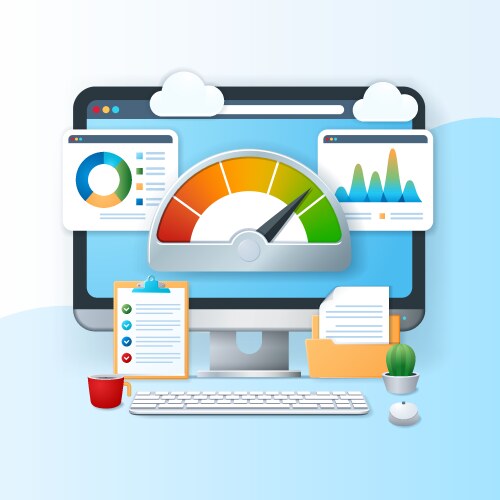 Kpi key performance indicator isometric concept Vector Image