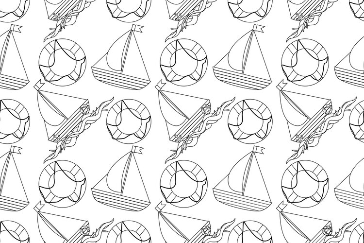 Nautical ship wheel coloring page Royalty Free Vector Image