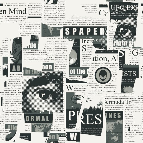 Abstract seamless pattern on a newspaper theme Vector Image