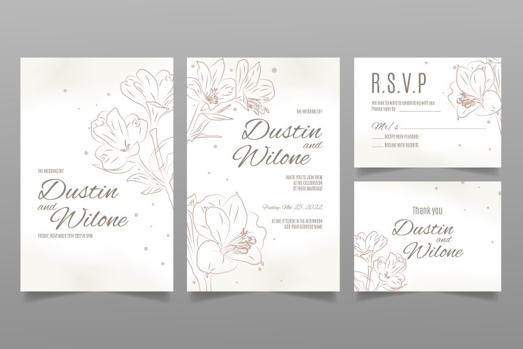 Wedding invitation template with tulips Royalty Free Vector